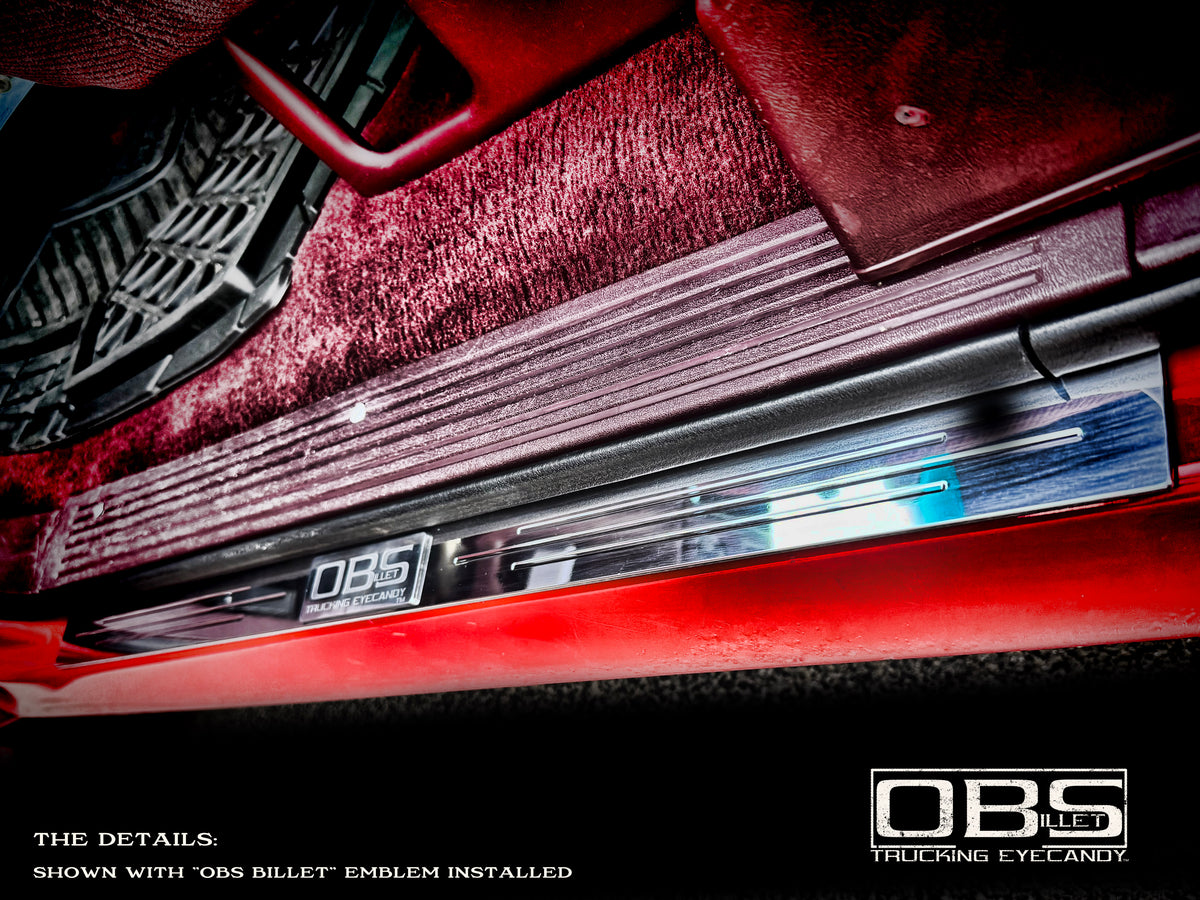 OBS Door Sill Tread Plates - With Customized Emblem Insert - Sold as a ...