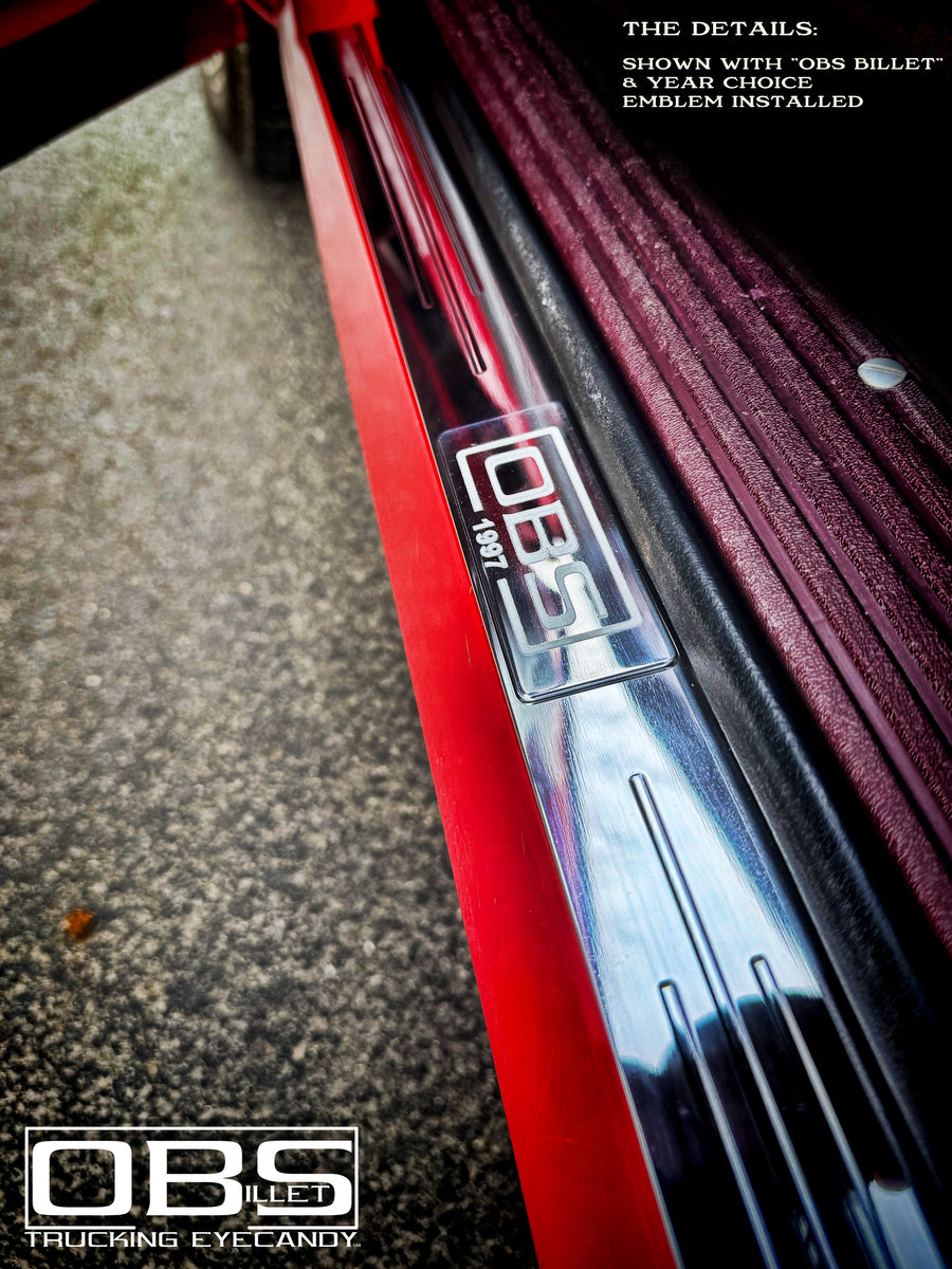 OBS Door Sill Tread Plates - With Customized Emblem Insert - Sold as a ...