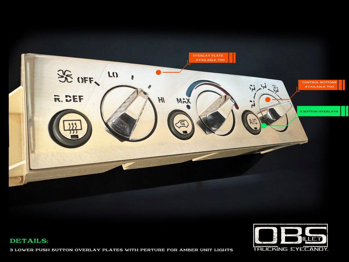 OBS A/C Unit - Lower Push Button Cover Plates - 3 Button Version - Set ...